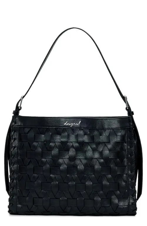 Desigual Woven Faux Leather Shoulder Bag