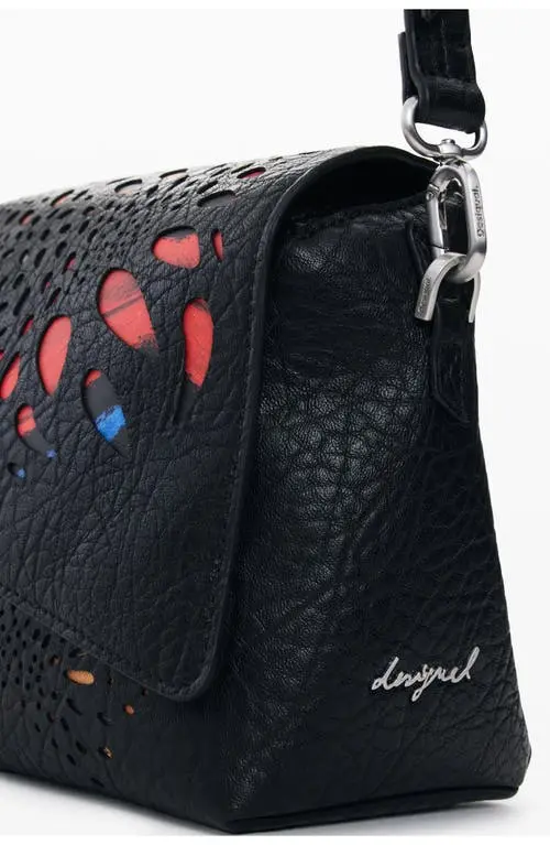 Desigual Butterfly Cutout Faux Leather Shoulder Bag