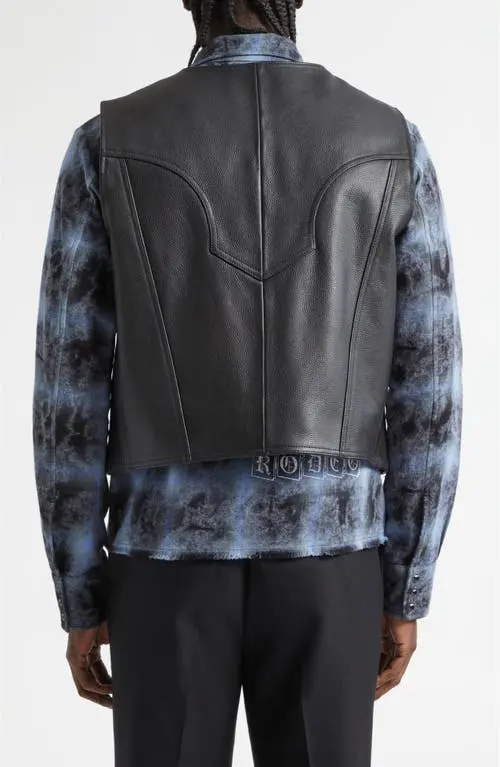 MIDNIGHT RODEO Leather Vest - Black