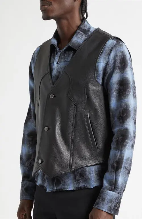 MIDNIGHT RODEO Leather Vest - Black