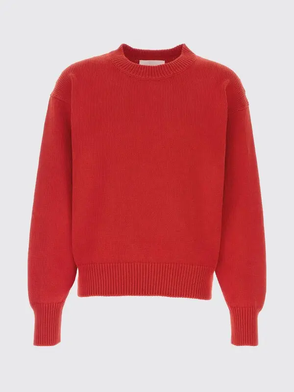 JIL SANDER Ribbed Crew Neck Sweater - Red