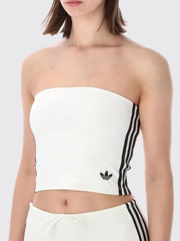 ADIDAS ORIGINALS Strapless Cropped Top With Signature Stripes