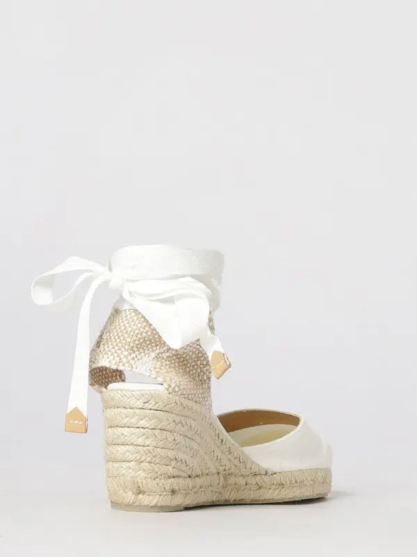 CastaÑer Espadrille Wedge With Tie Fastening - White