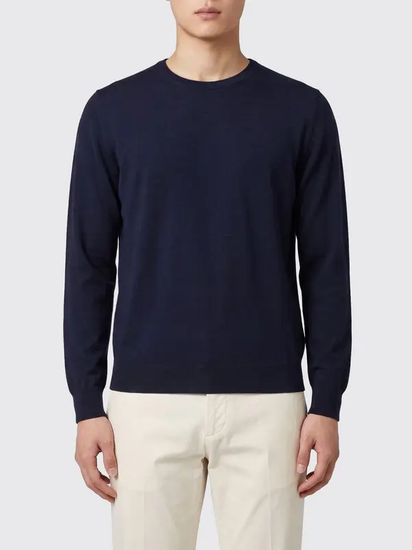 Fedeli Virgin Wool Crewneck Jumper - Blue