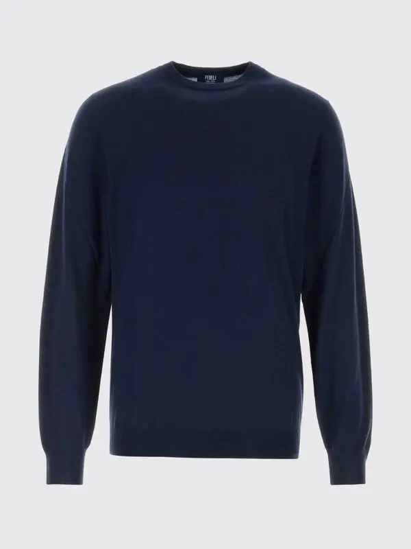 Fedeli Crew Neck Pullover - Navy