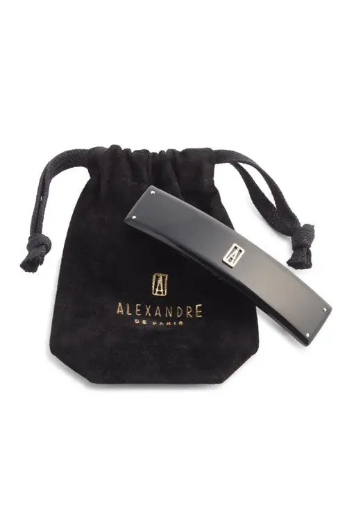 Alexandre De Paris Logo Barrette - Black