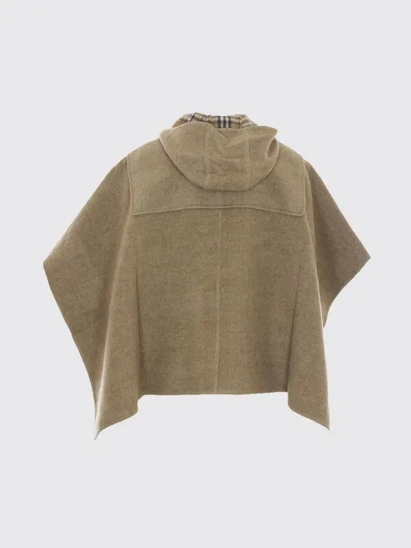 Burberry Wool Cape With Check Lining