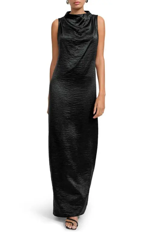MARCELLA Senna Satin Gown - Black