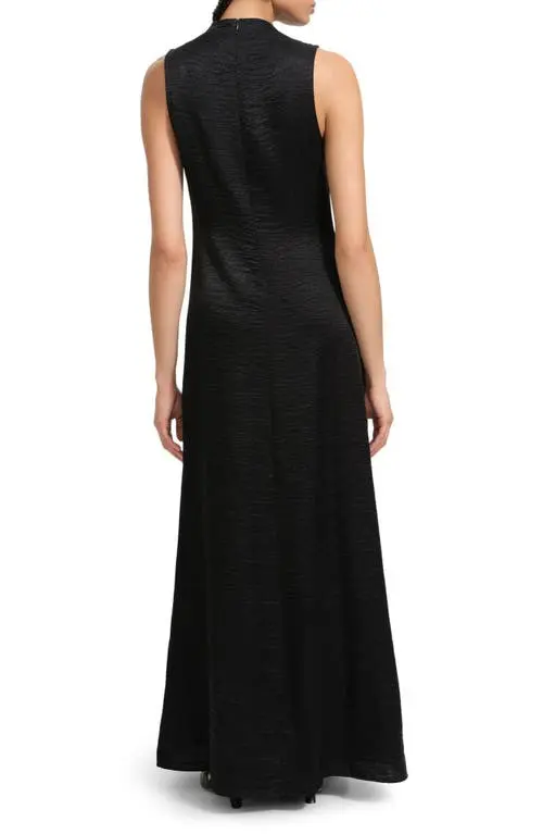 MARCELLA Senna Hammered Satin Gown - Black