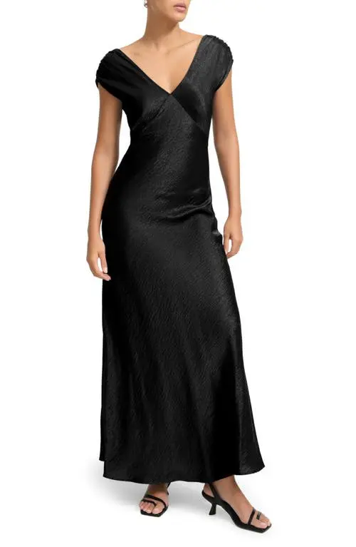 MARCELLA Shiloh Satin Dress - Black