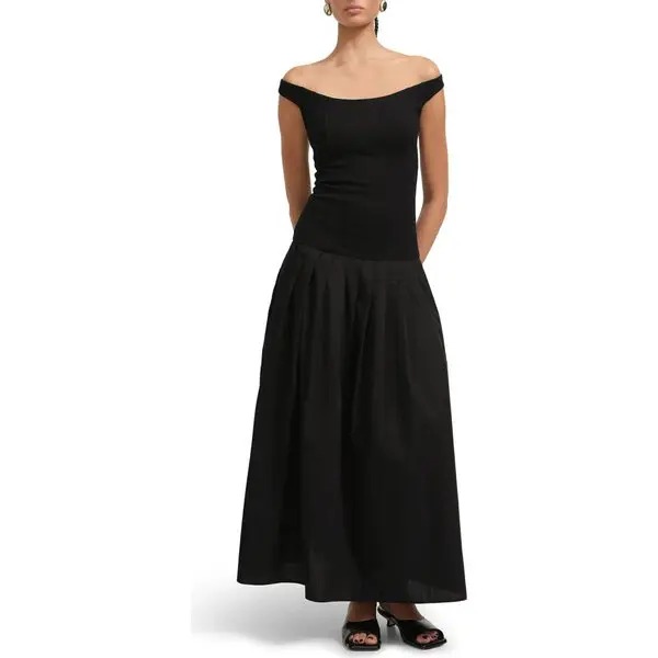 MARCELLA Selene Off The Shoulder Dress - Black