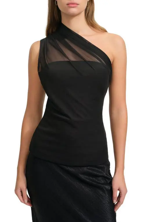 MARCELLA Azur Asymmetric Sleeveless Top - Black