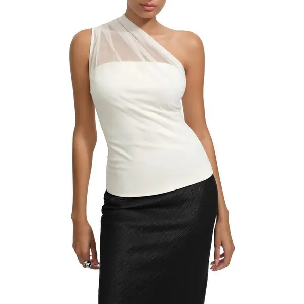 MARCELLA Azur Asymmetric Sleeveless Top - Off-white
