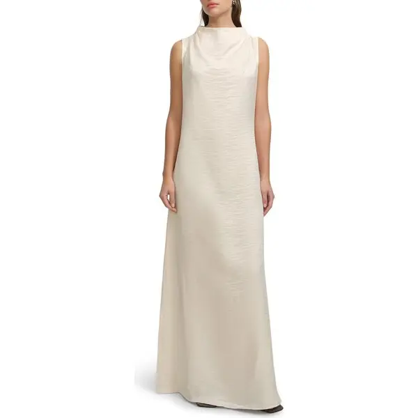 MARCELLA Senna Funnel Neck Gown - Pearl