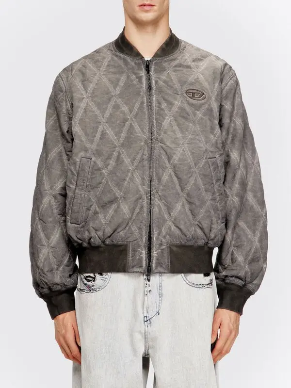DIESEL® Quilted Bomber Jacket - Grey