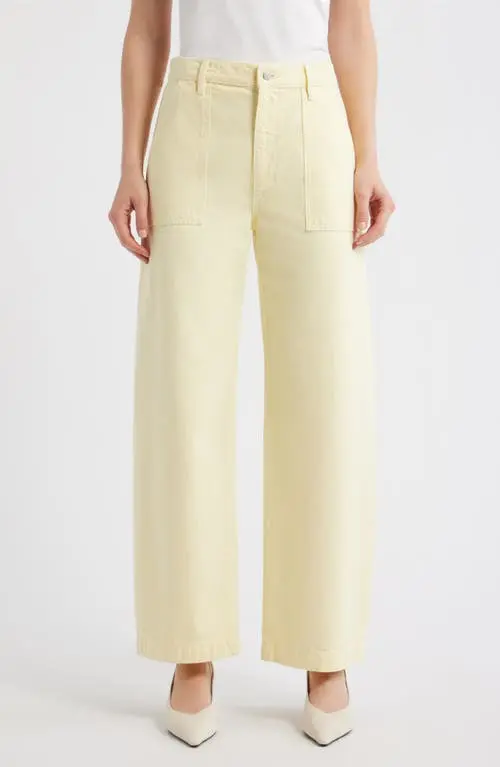 FRAME The Bow High-waist Wide-leg Utility Jeans - Lemon