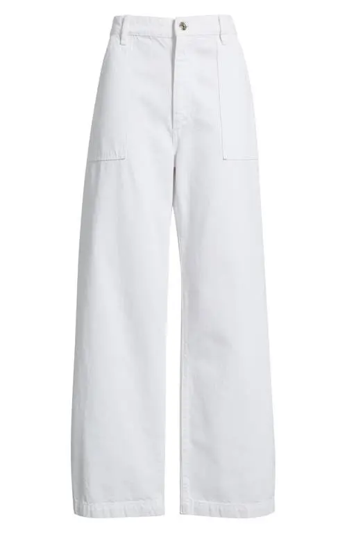 FRAME The Bow High-waist Wide-leg Utility Jeans - White