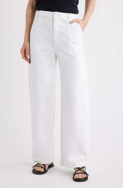 FRAME The Bow High-waist Wide-leg Utility Jeans - White