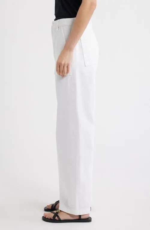 FRAME The Bow High-waist Wide-leg Utility Jeans - White