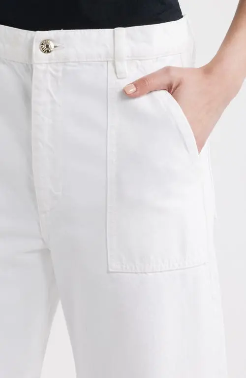 FRAME The Bow High-waist Wide-leg Utility Jeans - White