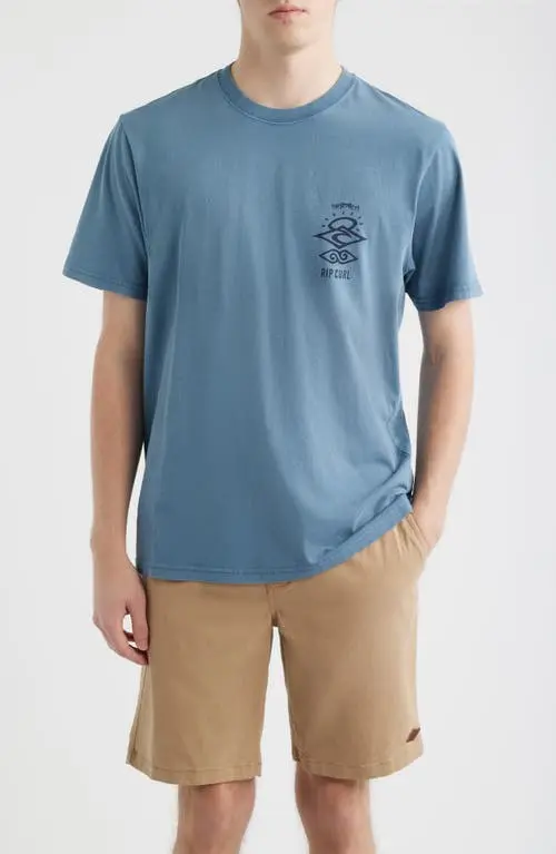 Rip Curl Search Icon Organic Cotton Graphic T-shirt - Bluefin