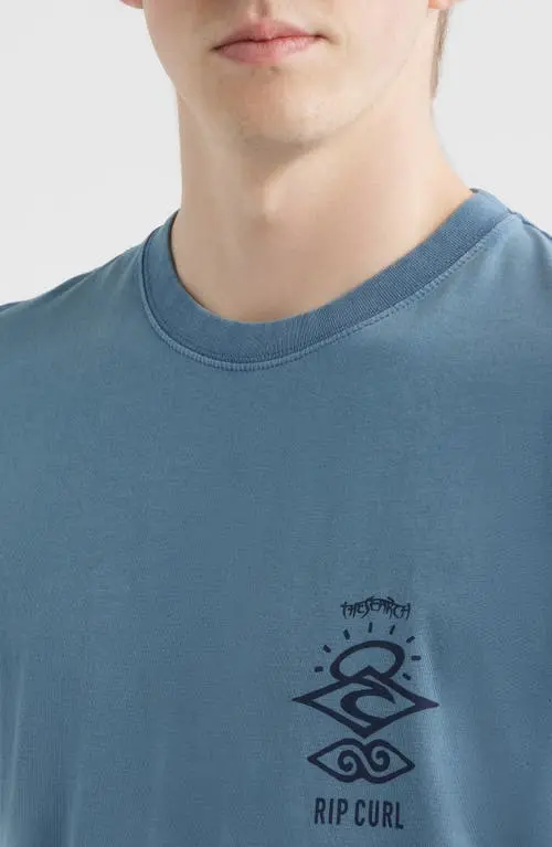 Rip Curl Search Icon Organic Cotton Graphic T-shirt - Bluefin