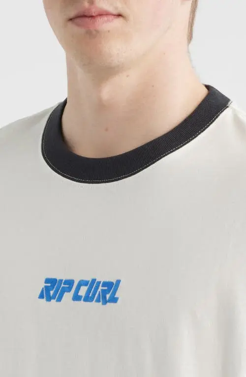 Rip Curl Liquid Trips Embroidered Ringer T-shirt - Bone
