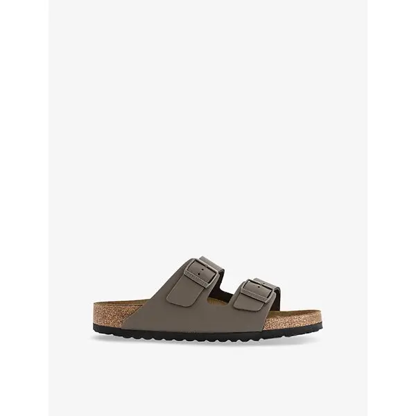 BIRKENSTOCK Arizona Two-strap Leather Sandals - Concrete Gray