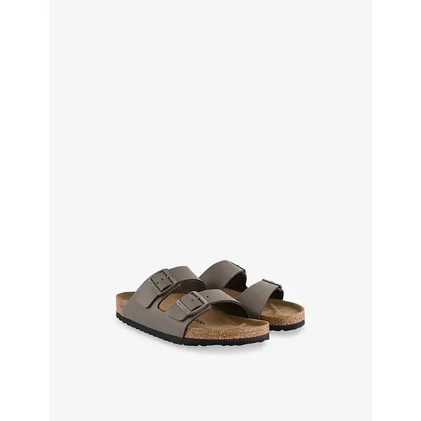 BIRKENSTOCK Arizona Two-strap Leather Sandals - Concrete Gray