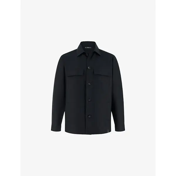 Boggi Milano Regular-fit Linen Shirt Jacket - Black