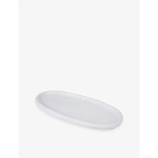 THE WHITE COMPANY Oval Marble Tray 34.5cm - White