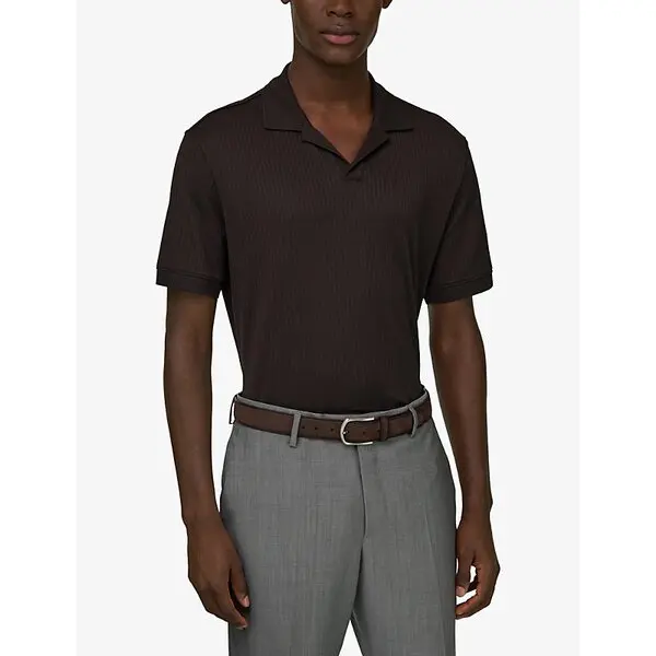 Boggi Milano Jacquard Pima-cotton Polo Shirt