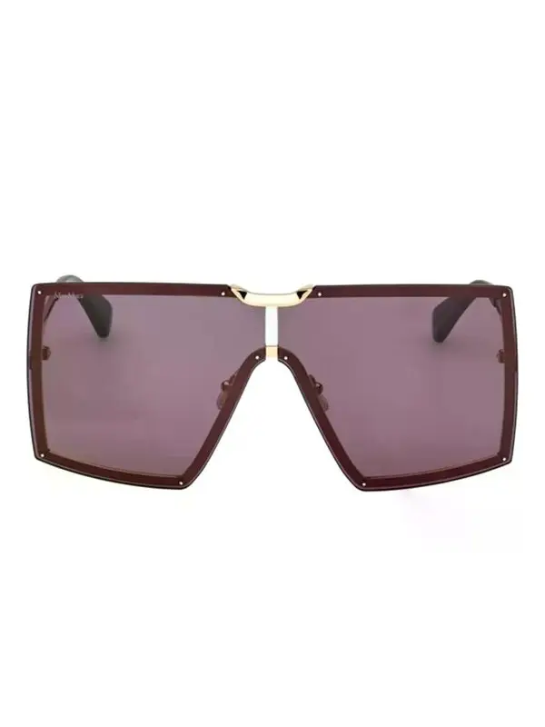 Max Mara Square-frame -detail Sunglasses - Gold