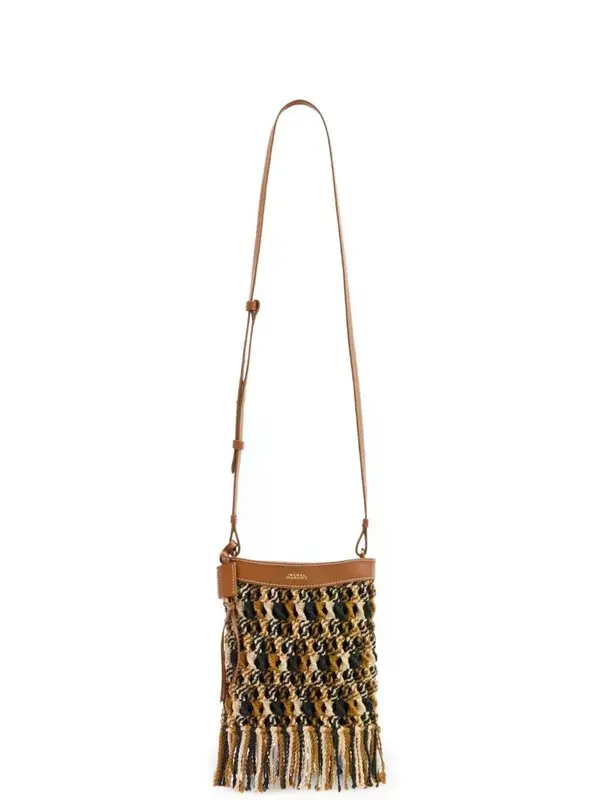 Isabel Marant Leather Shoulder Bag With Fringed Details - Brown