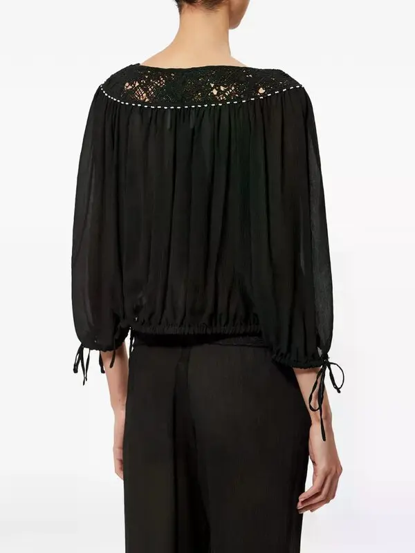 Isabel Marant Étoile Nelida" Lace Beaded Blouse - Black