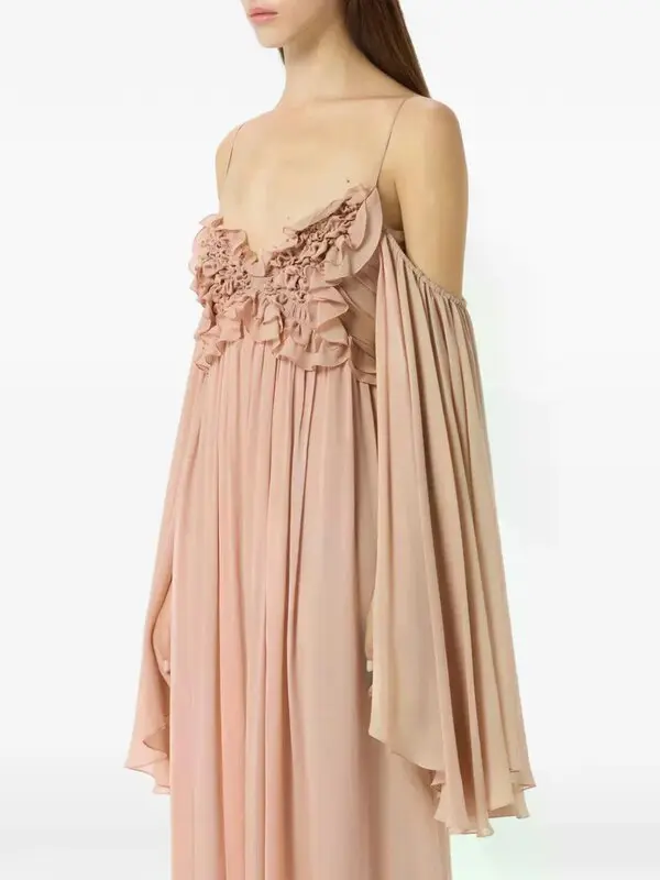 Blumarine Ruffled Detail Maxi Dress