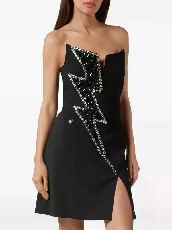 Philipp Plein Strapless Mini Dress - Black