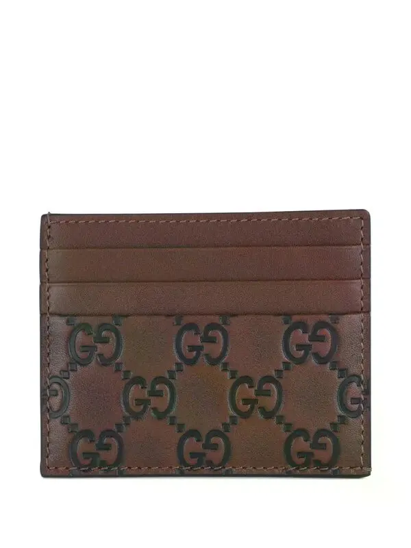 Gucci Gg-pattern Card Holder - Brown