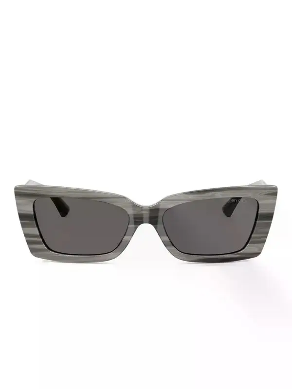 JIMMY CHOO Striped Logo Sunglasses - Black