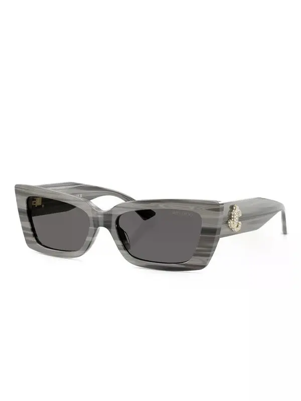JIMMY CHOO Striped Logo Sunglasses