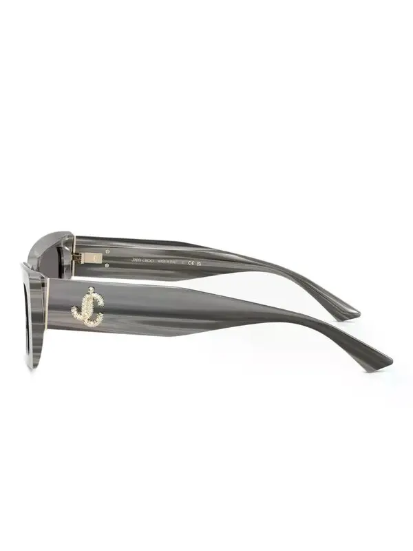 JIMMY CHOO Striped Logo Sunglasses