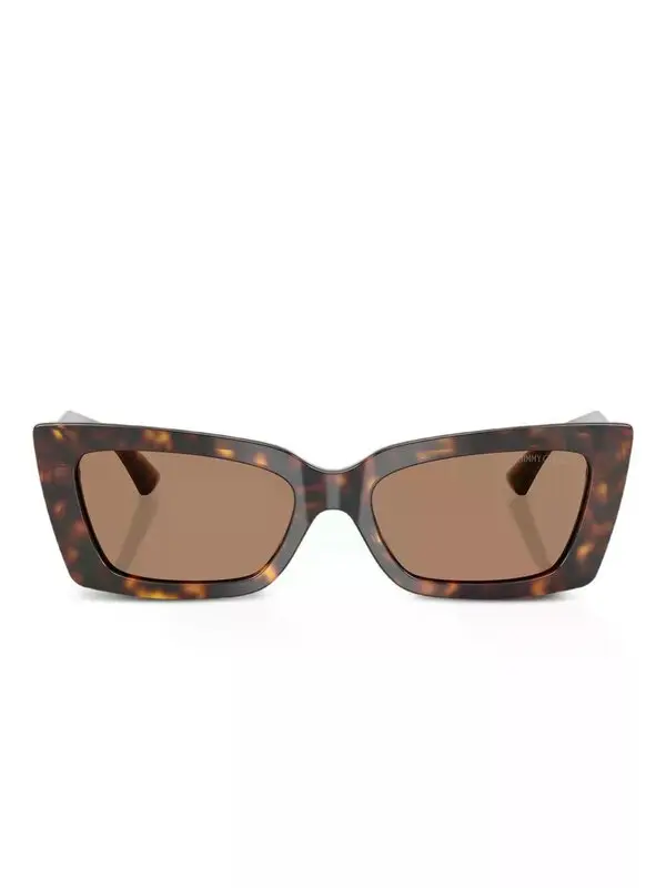 JIMMY CHOO Havana Pattern Logo Sunglasses - Brown