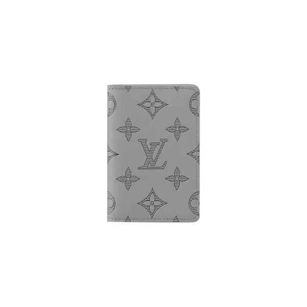 LOUIS VUITTON Pocket Organizer 'anthracite Gray Monogram Shadow Calf Leather - Grey