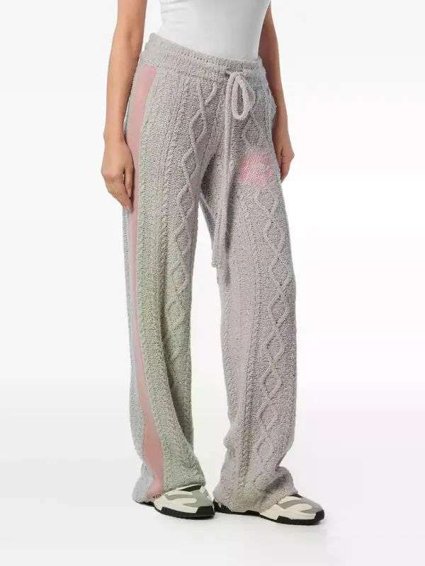 Philipp Plein Cable-knit Track Pants - Grey