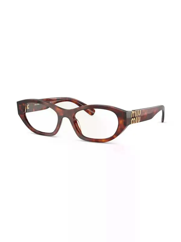 Miu Miu Oval-frame Eyeglasses - Brown