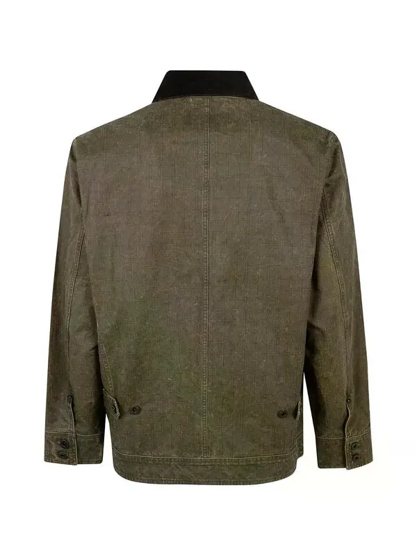 Filson Grid-pattern Jacket With Corduroy Collar - Green
