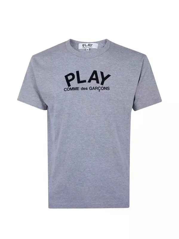 Play Comme Des Garcon Logo-print Heart-print T-shirt - Grey