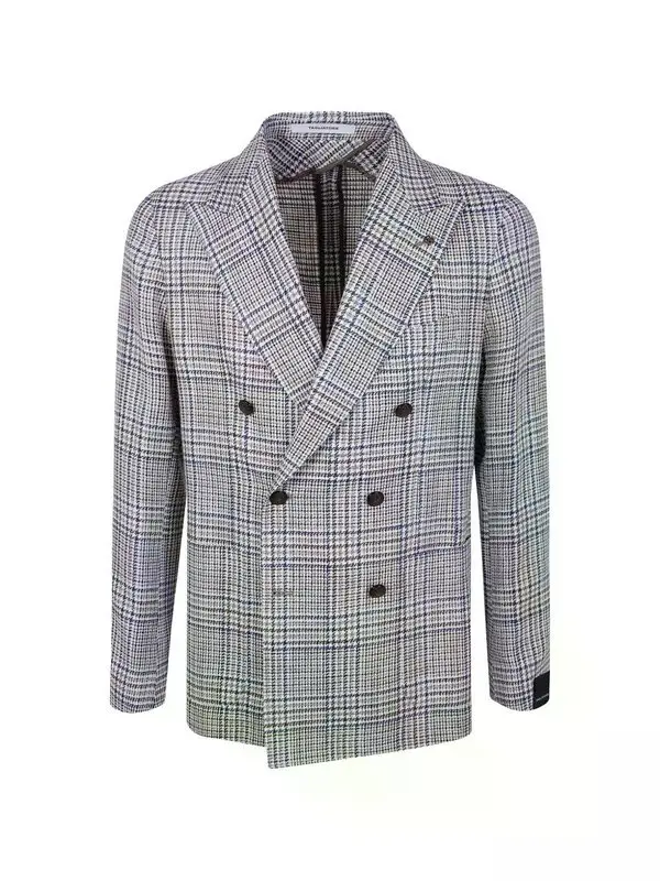 Tagliatore Double-breasted Prince Of Wales Check Blazer - Brown