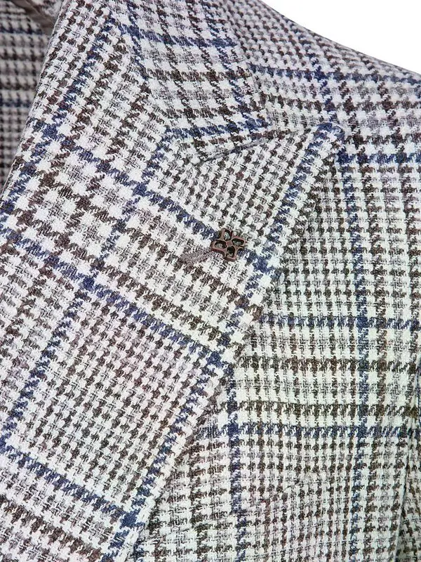 Tagliatore Double-breasted Prince Of Wales Check Blazer - Brown