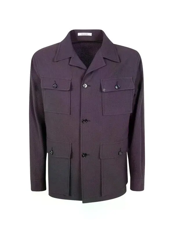 Tagliatore Seersucker Multi-pocket Jacket - Purple